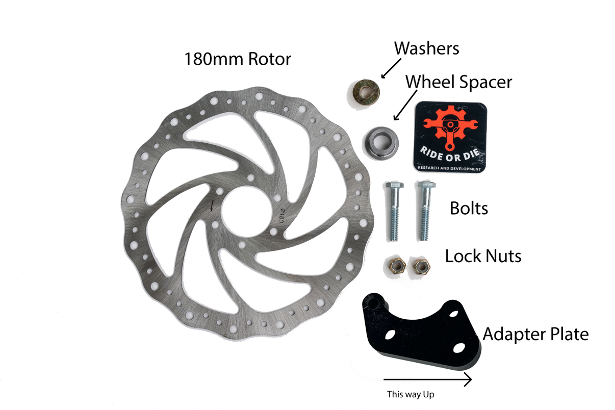 Brake Adapter Kit for Stock Brakes to RnD Forks – Ride or Die R&D